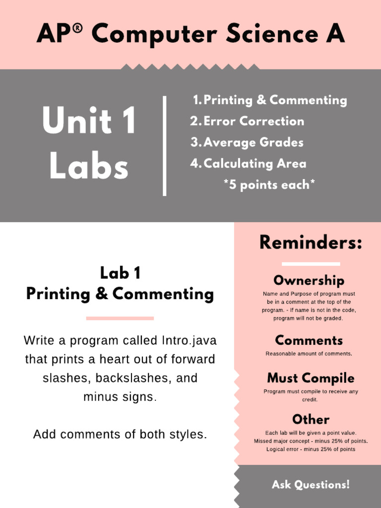 Intro To Java Labs | PDF