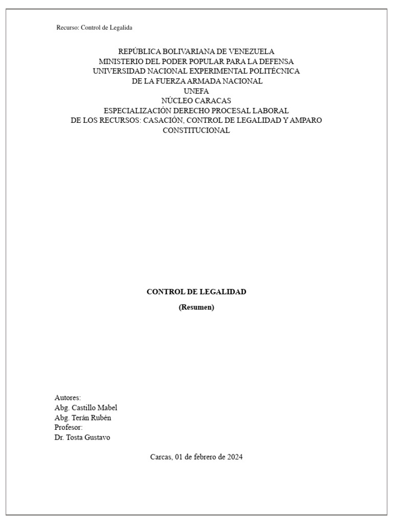 Resumén Abg. Castllo Mabel y Abg. Terán Rubén | PDF | Caso de ley | Ley procesal