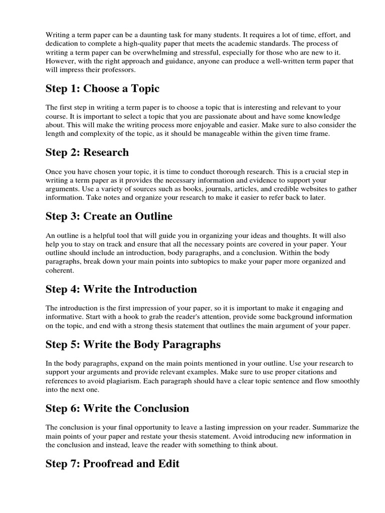 Steps To Make Term Paper | PDF | Proofreading | Plagiarism