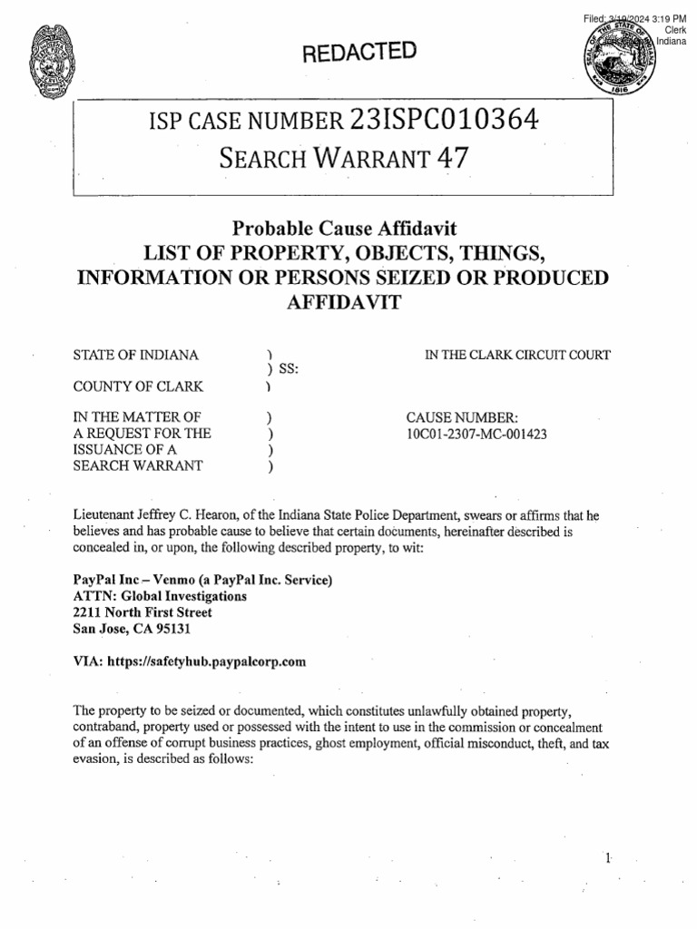 SW 47 Probable Cause Redacted | PDF | American Express | Payments