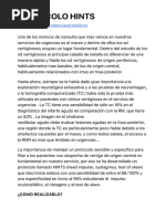 Protocolo HINTS para Vértigo | PDF | Neuroimagen | Vértigo
