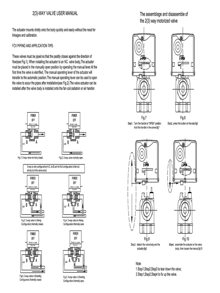 FCV 2 3 Way Valve User Manual | PDF