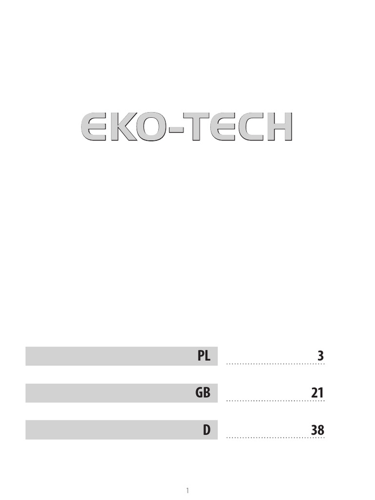 Manual Eko-Tech Boiler | PDF