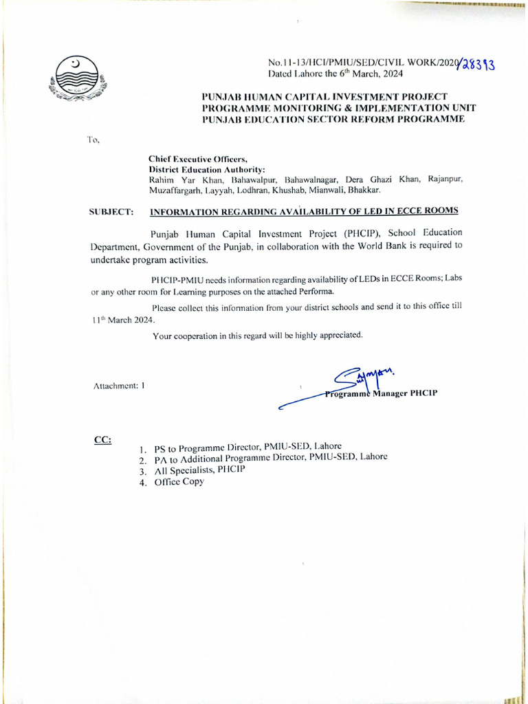 CEO Letter For LED Information Till 8-3 | PDF