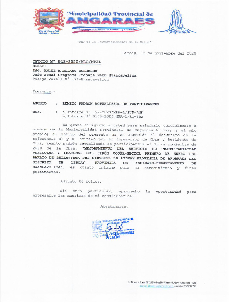 Padron Actualizada Jiron Ocoña | PDF