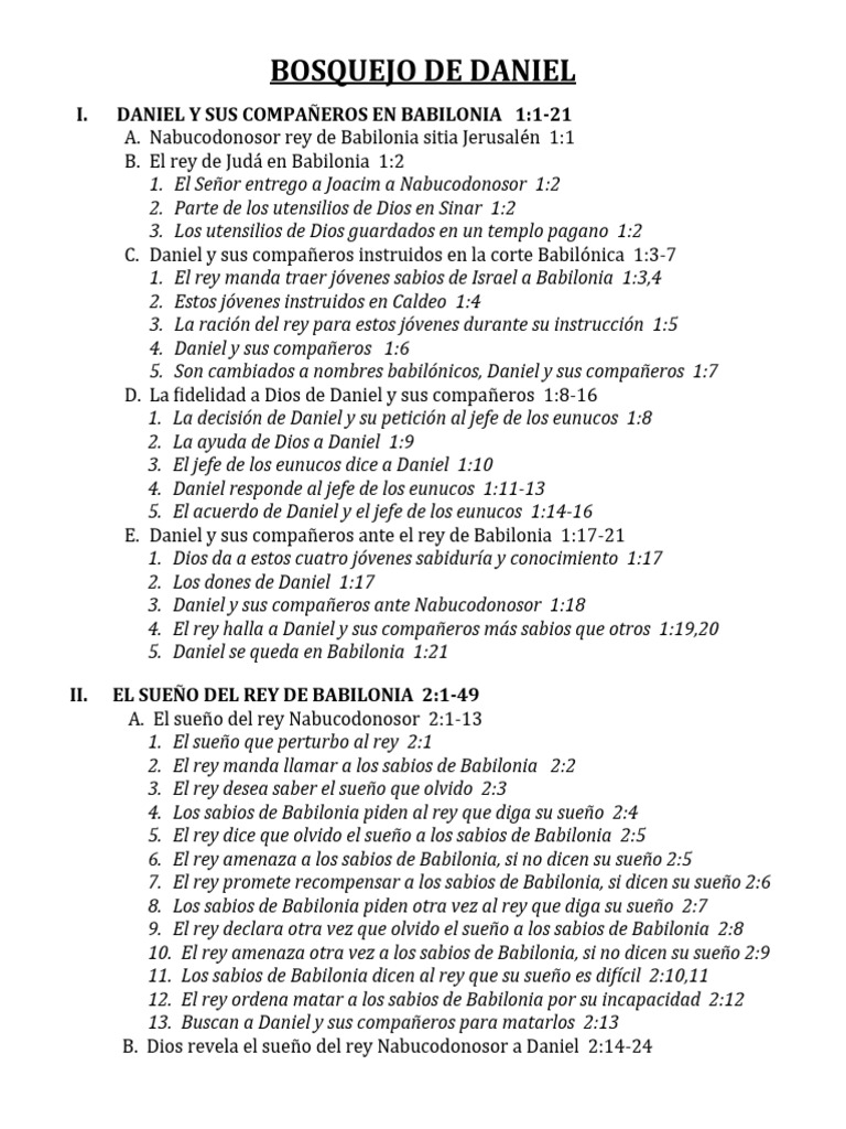 50º Bosquejo de Daniel | PDF | Nabucodonosor Ii | Babilonia
