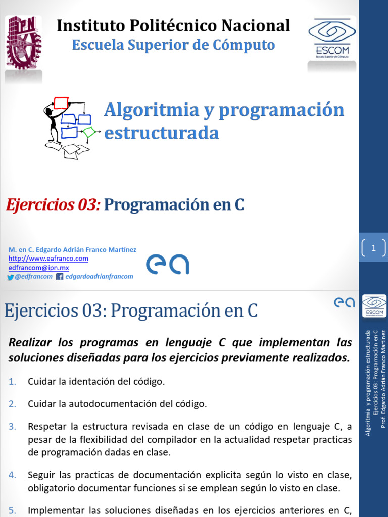 Ejercicios 03 | PDF | Programación de computadoras | Algoritmos