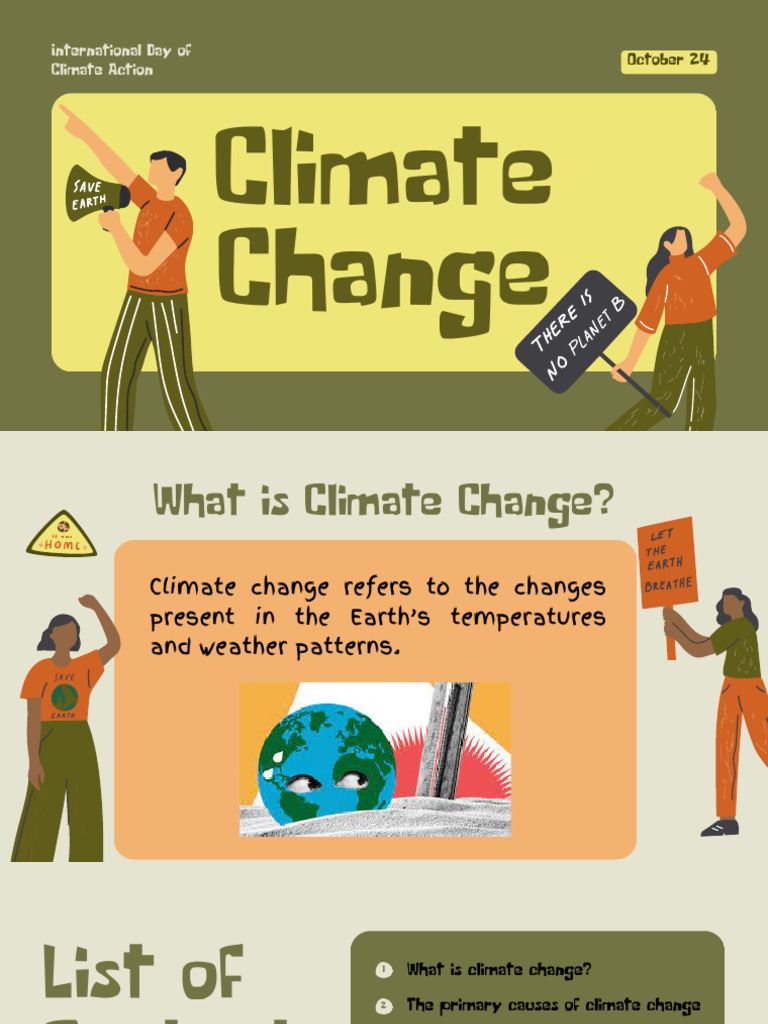 Green and Beige Illustration Climate Change Presentation | PDF ...