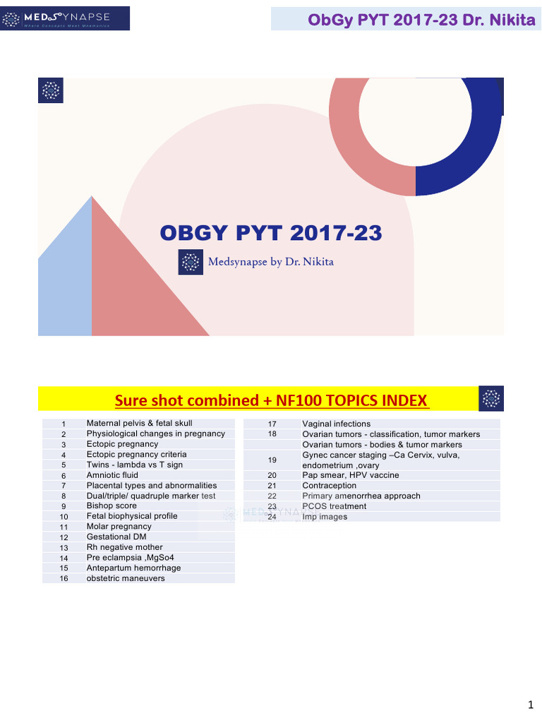 Obgy Pyq 2017-2023 | PDF | Pregnancy | Childbirth