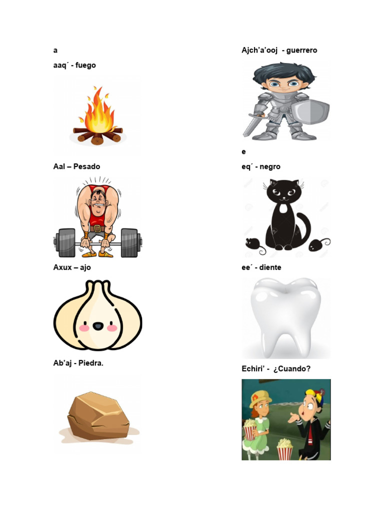 Palabras y vocales en Achi | PDF | Libros para adolescentes