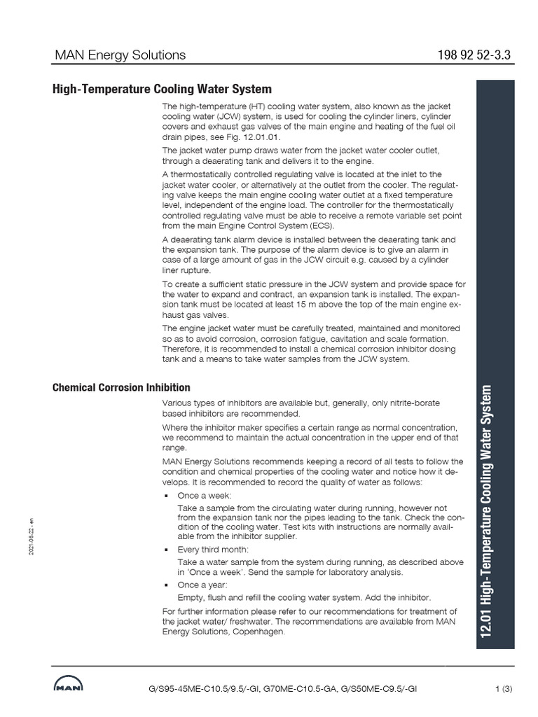 High-Temperature Cooling Water System: MAN Energy Solutions 198 92 52-3 ...