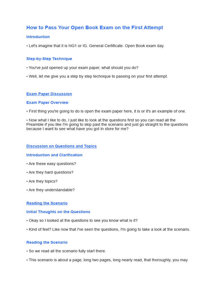 Nebosh How To Pass Your Open Book Exam On The First Attempt | PDF ...