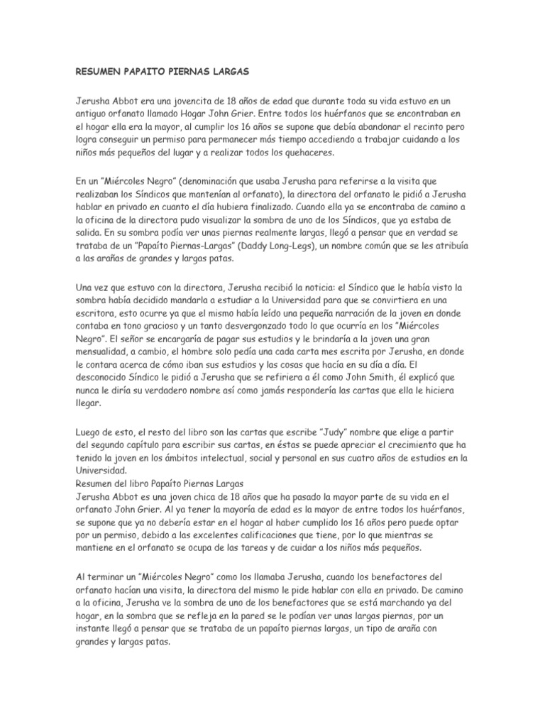 Resumen de Papaíto Piernas Largas | PDF | Novela negra, policíaca y ...