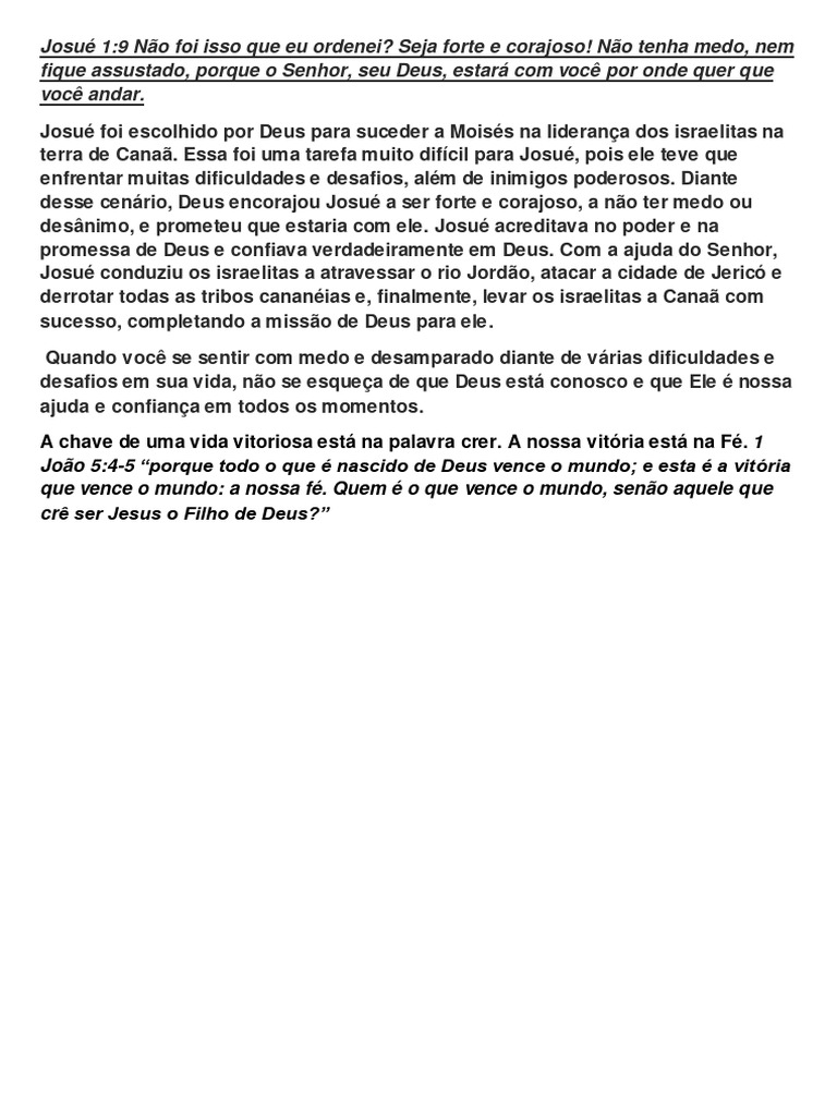 Josué 1 | PDF | Josué | São Pedro