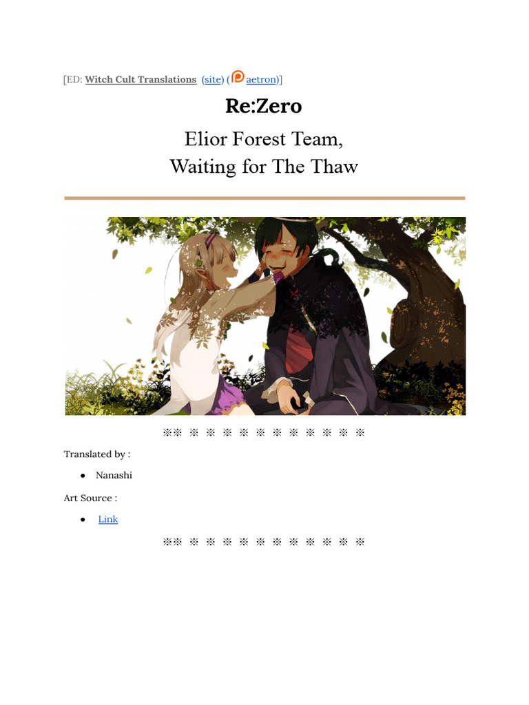 Elior Forest Team, Waiting For The Thaw (WCT) | PDF