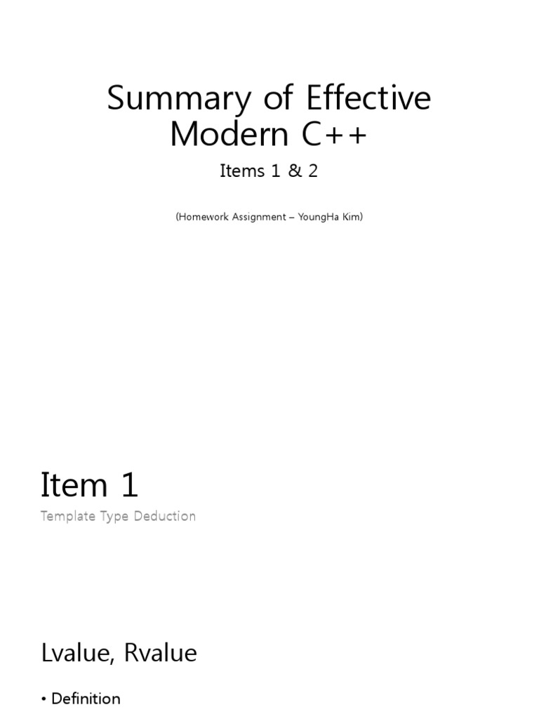 Summary of Effective Modern C++: Items 1 & 2 | PDF | Pointer (Computer Programming) | Object ...