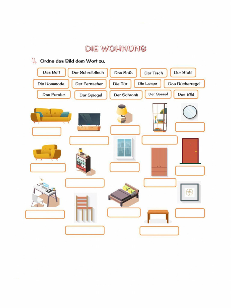 Arbeitsblatt 3 - Die Möbel | PDF