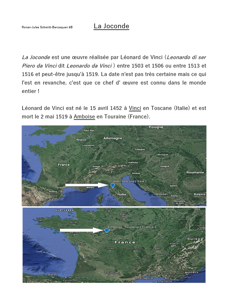 Analyse de La Joconde de Léonard de Vinci | PDF | Leonard de Vinci ...