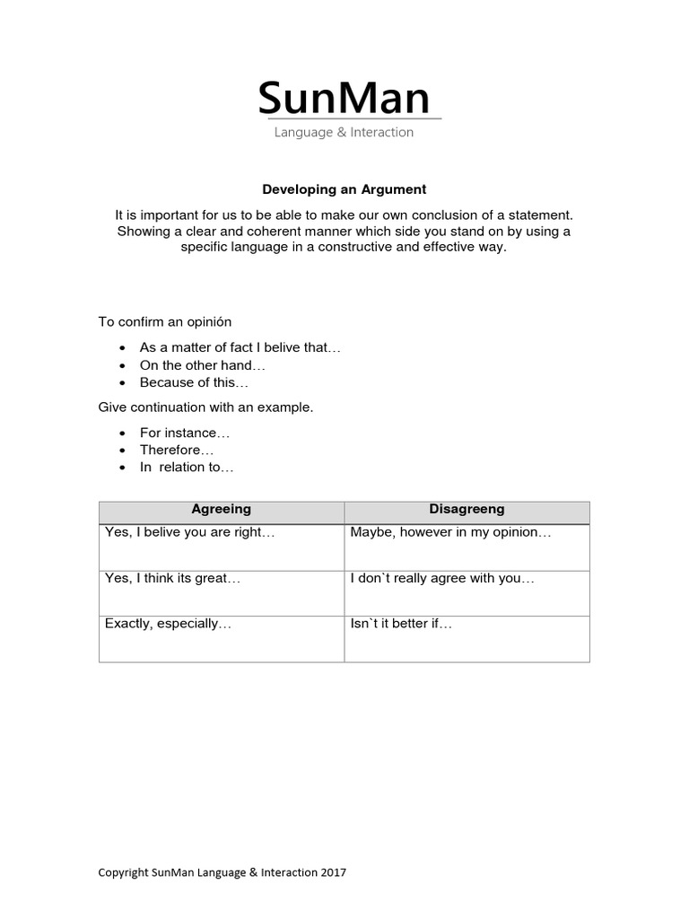 Developing An Argument | PDF