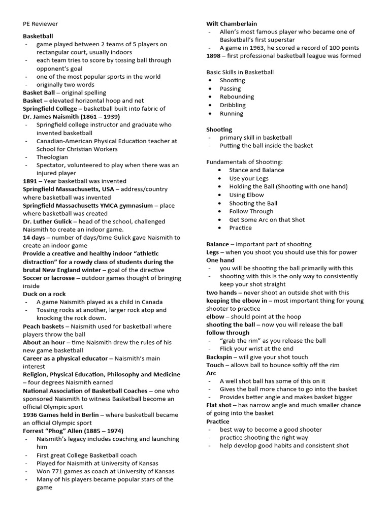 PE Reviewer 4 | PDF | Team Sports | Ball Games