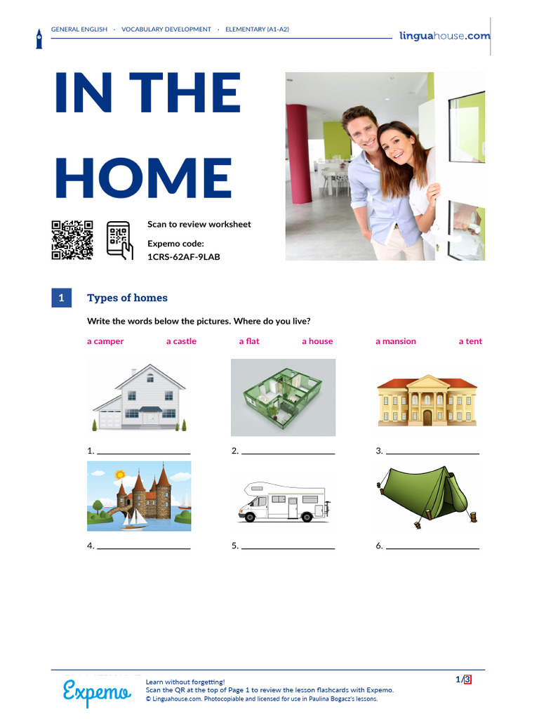 Vocabulary for Homes: A1-A2 Guide | PDF | Language Mechanics | Languages
