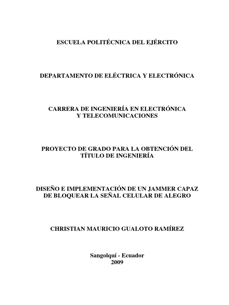 Diseno e Implementacion de Un JAMMER Cap | PDF | Antena (Radio) | Radio