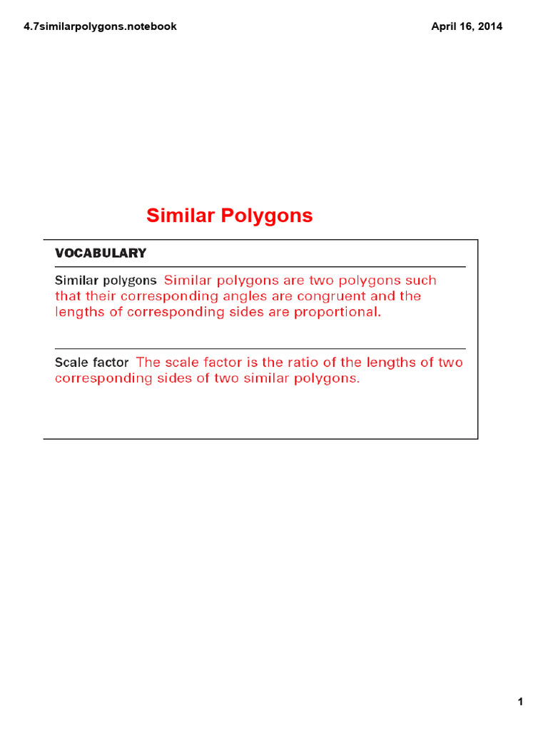 Understanding Similar Polygons and Scale Factors | PDF | Elementary ...