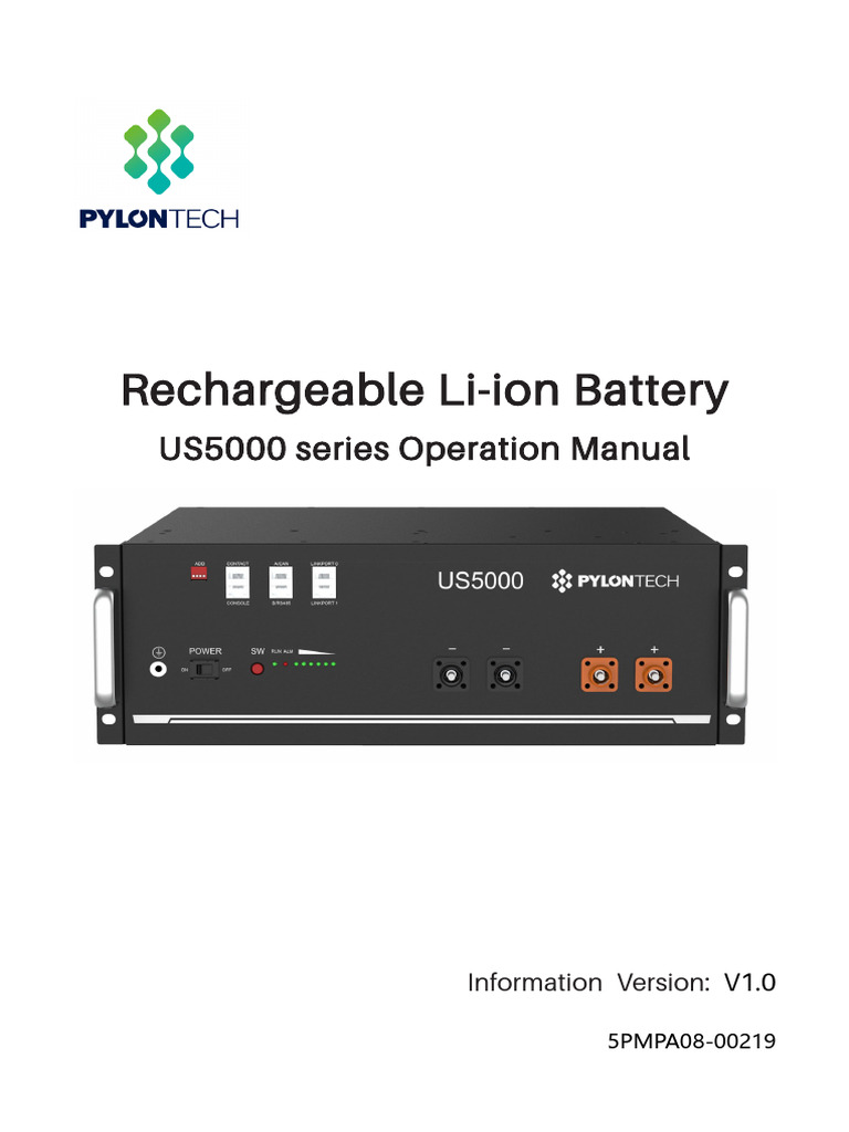 Handleiding-Pylon-Tech-US5000 | PDF | Battery Charger | Power Inverter