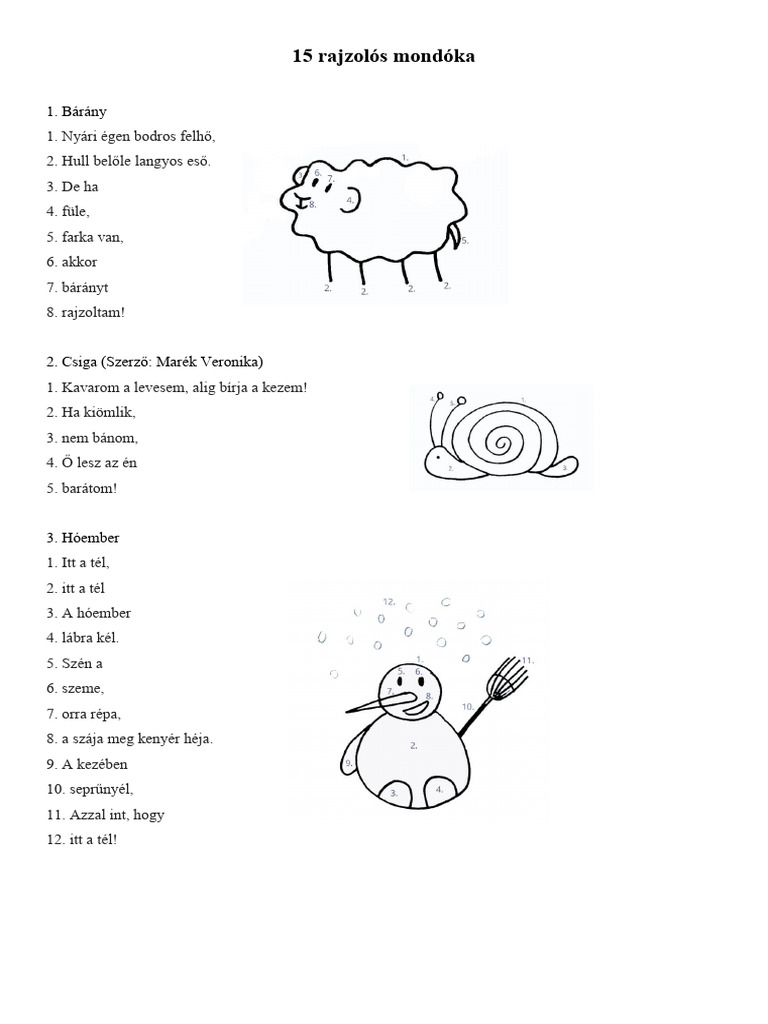 15 rajzolós mondóka | PDF