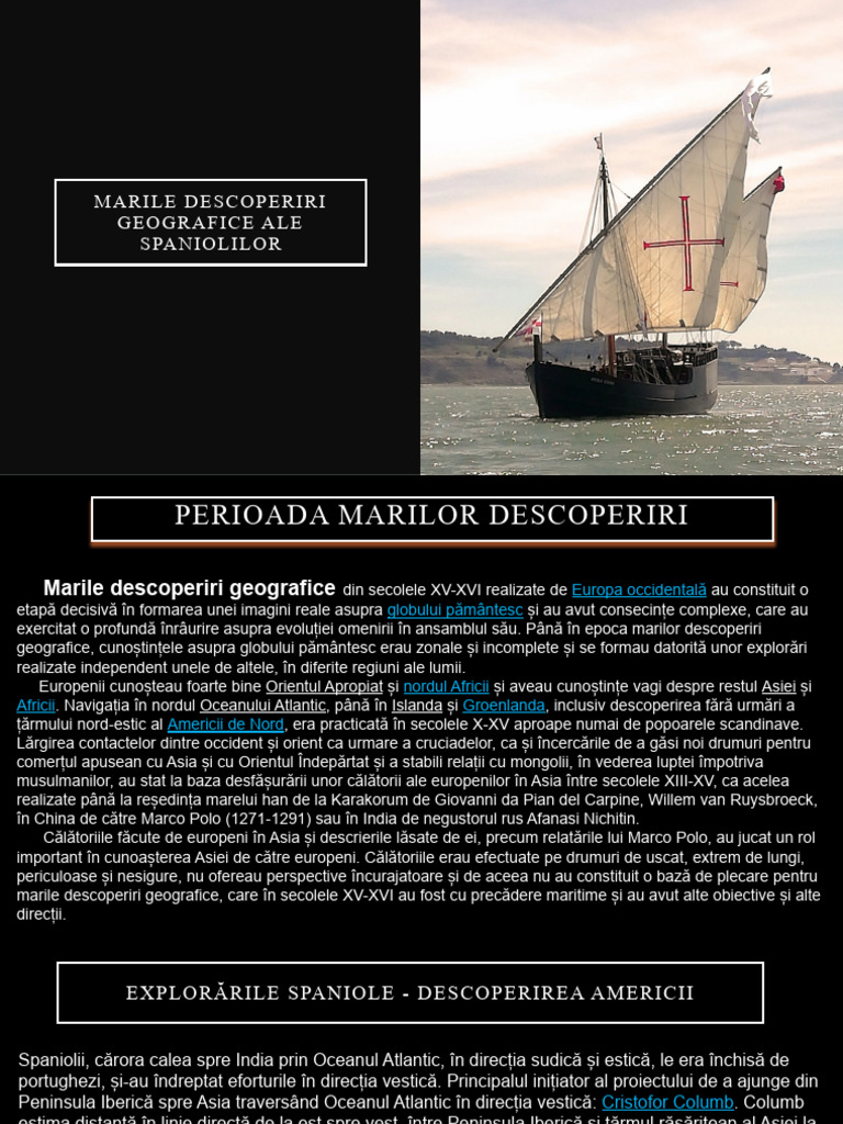Marile Descoperiri Geografice Ale Spaniolilor | PDF