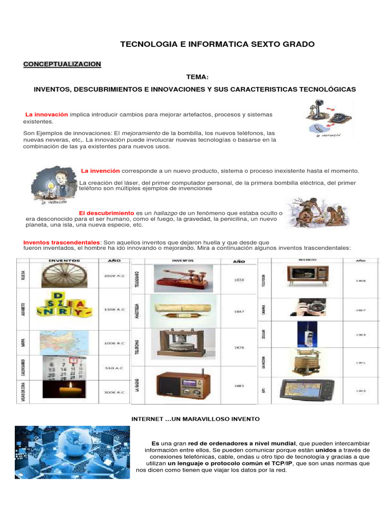 Taller 6 GRADO 6° VENTAJAS Y DESV de La Tecnologia | PDF | Red de ...