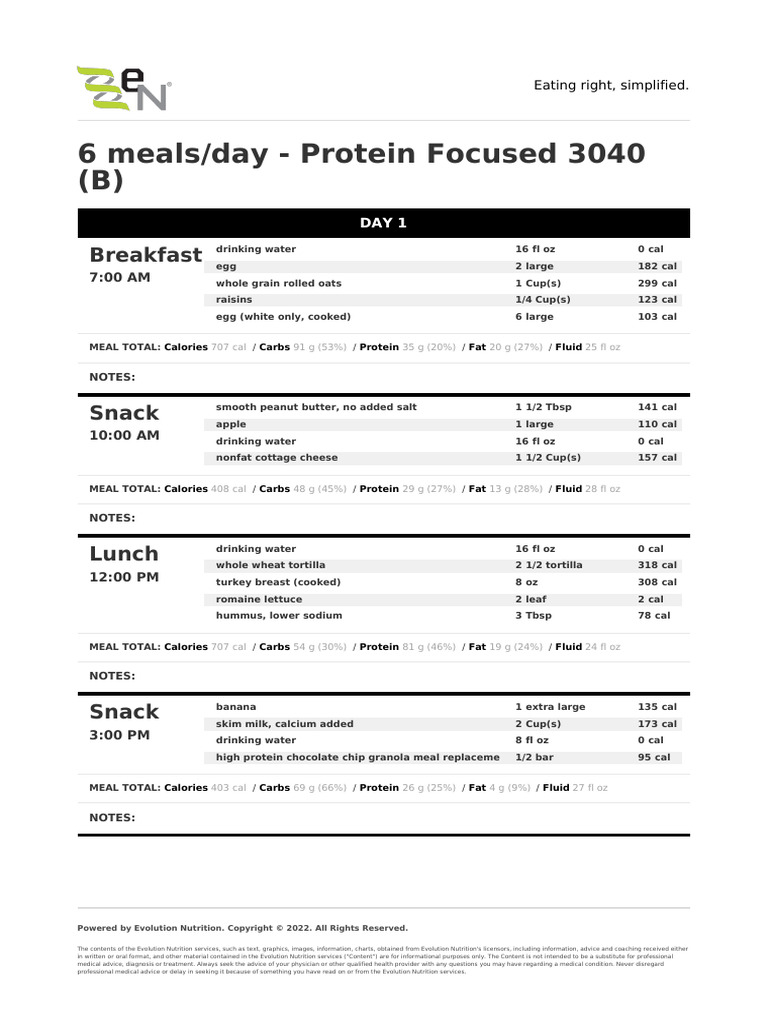 Protein Focused - 3 | Download Free PDF | Calorie | Meal