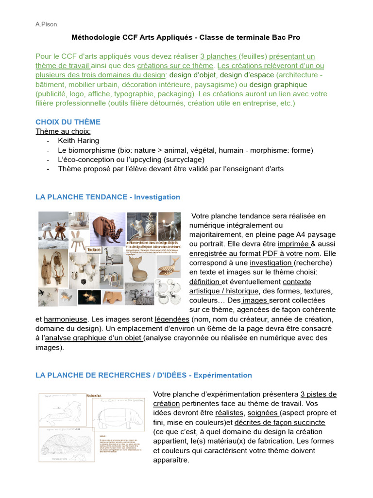 Méthodologie CCF Arts Appliqués Bac Pro | PDF | Conception