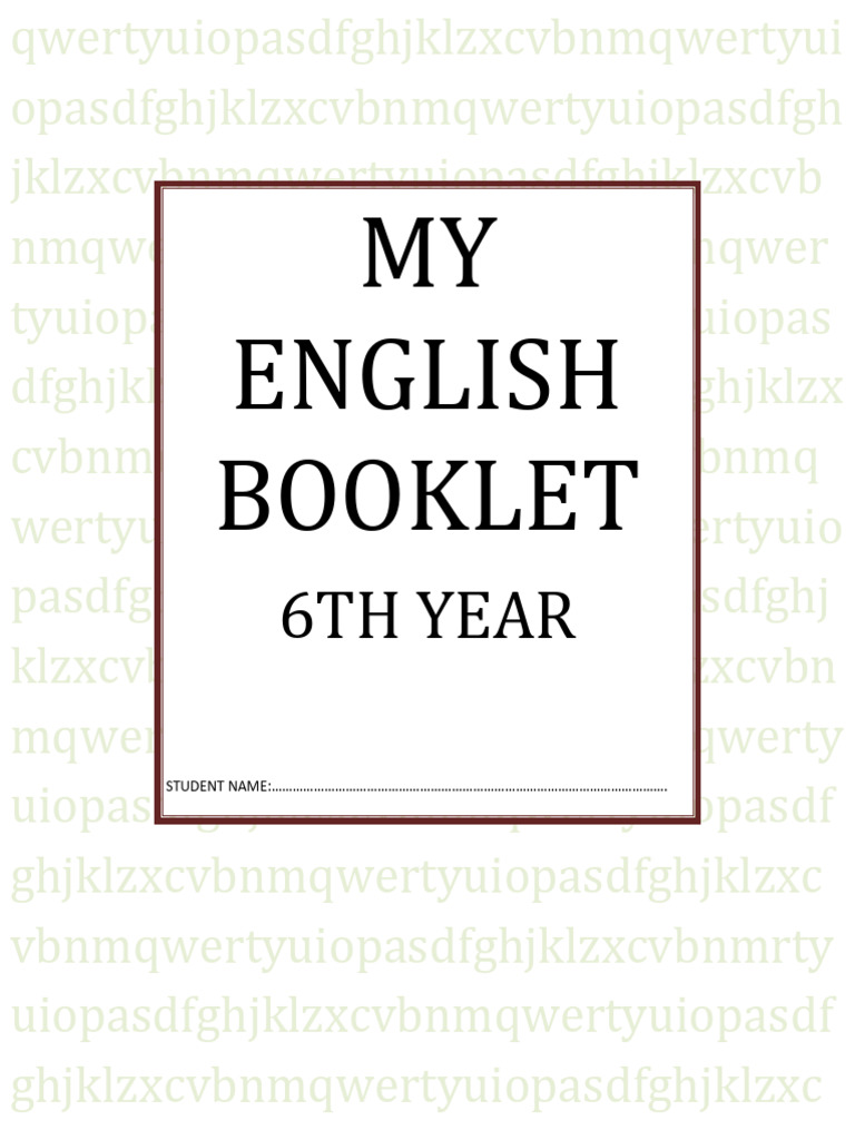 My English Booklet 6° | PDF