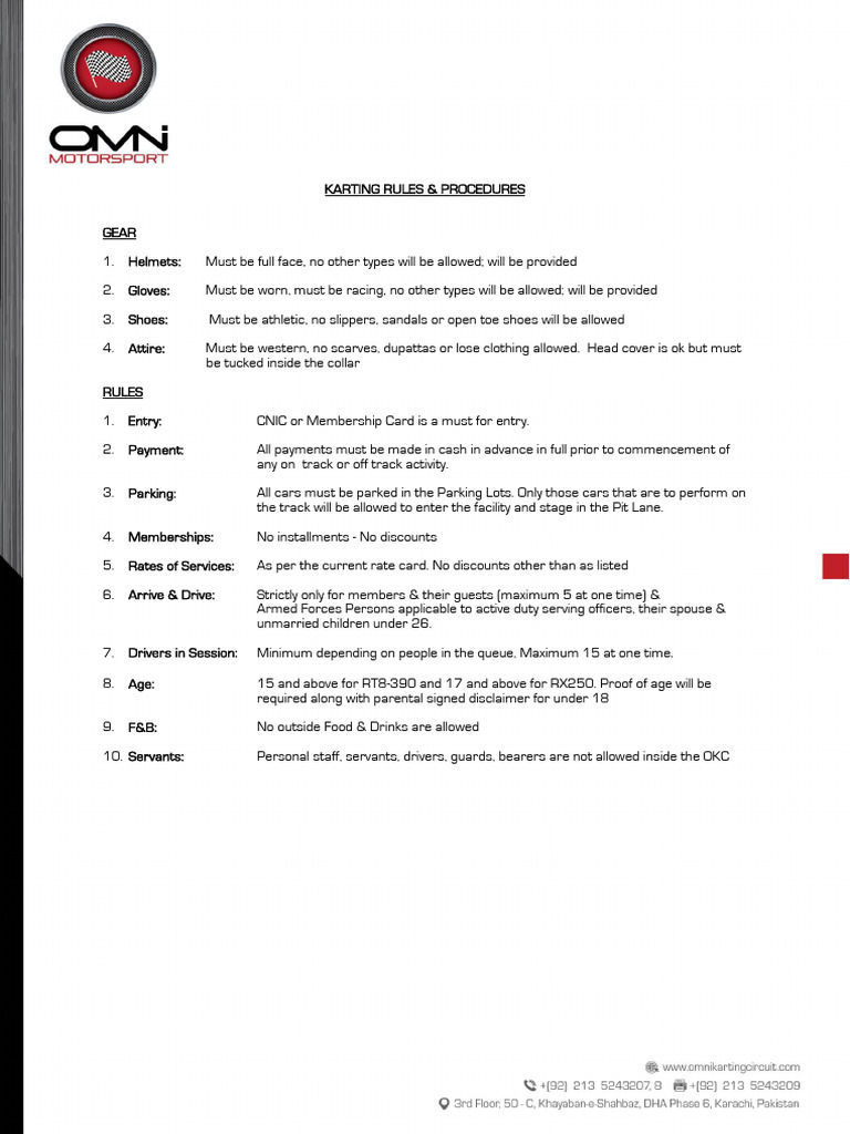 3 - OKC - Rules & Procedures - Karting | PDF