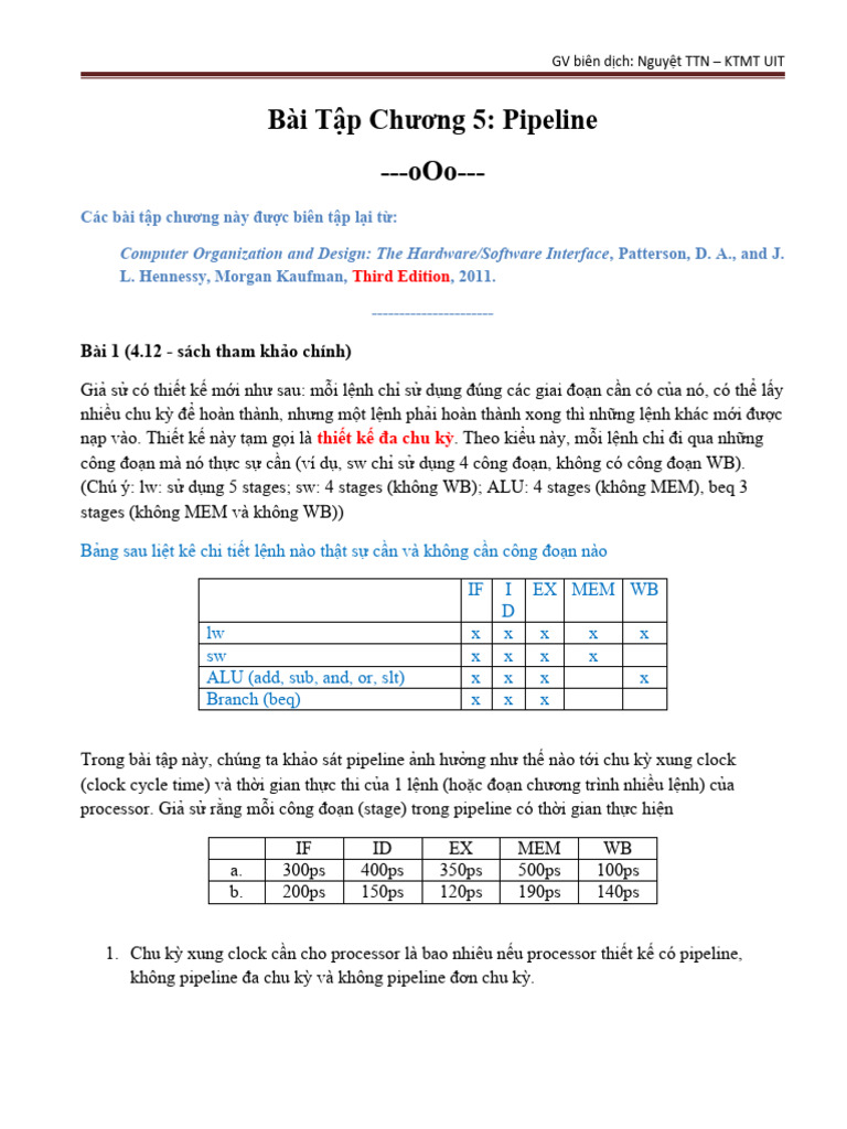 Bai Tap Chuong 5 Pipeline - Update 2023 | PDF