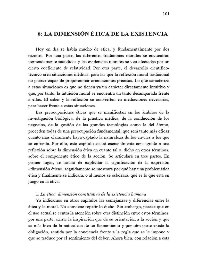 6.ética Dimensión | PDF | Moralidad | Existencia