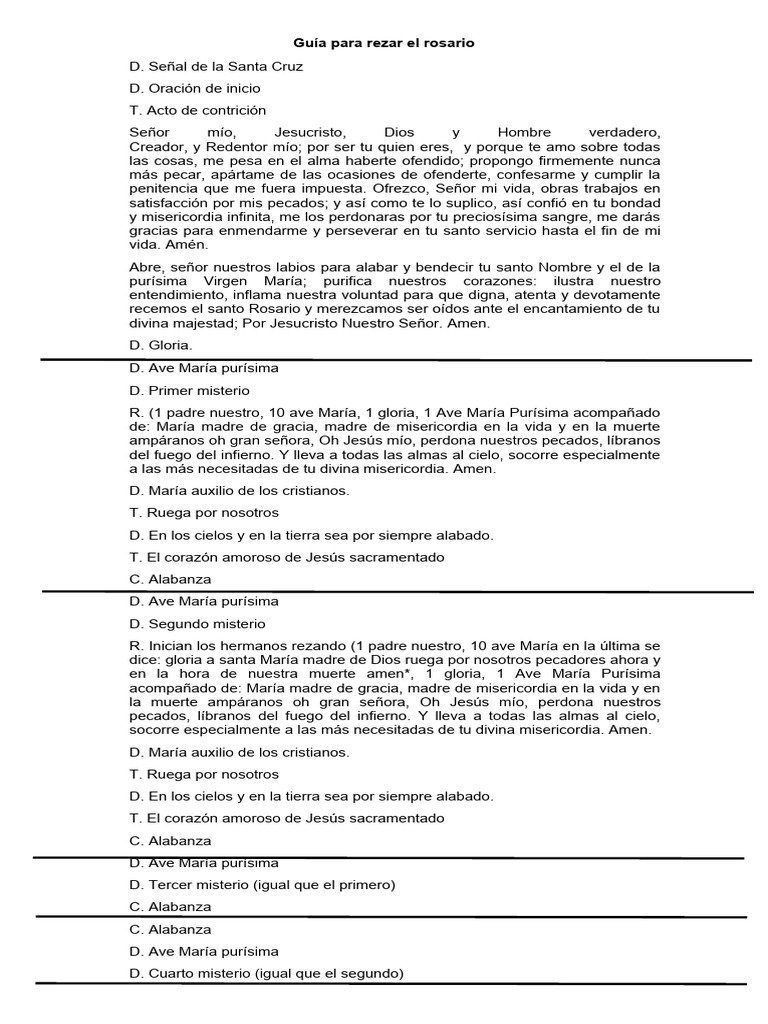 Guía Para Rezar El Rosario Descargar Gratis Pdf María Madre De
