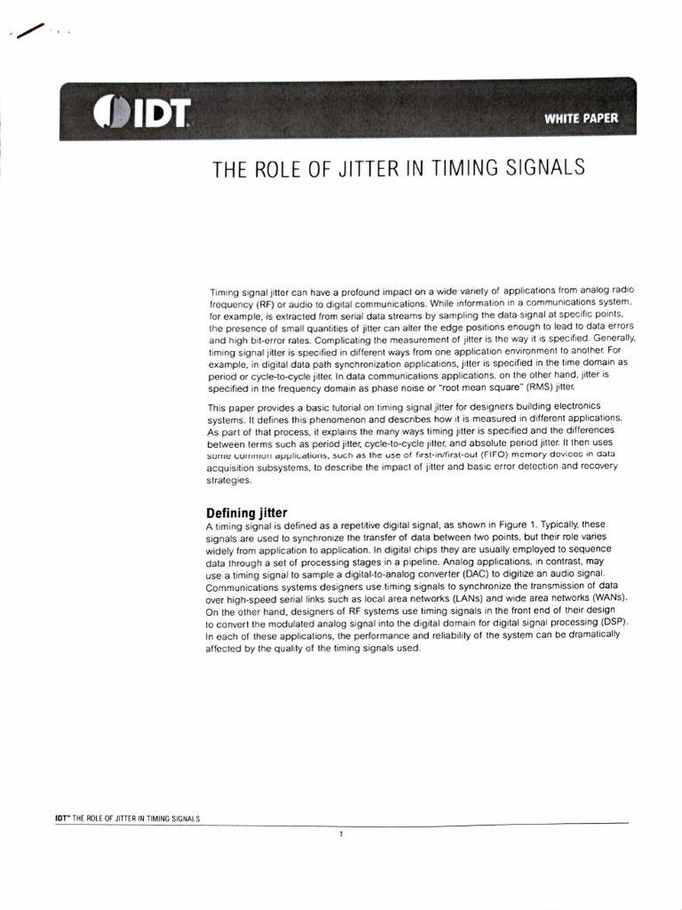 Understanding Timing Signal Jitter | PDF | Modulation | Digital To ...