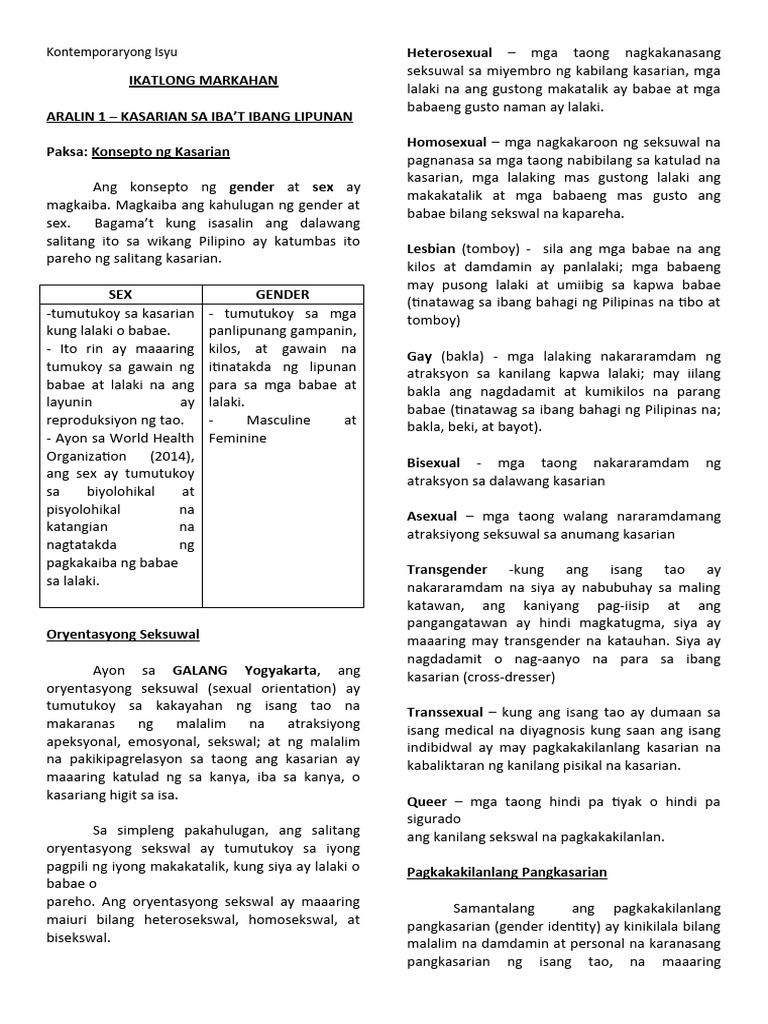 Modyul 3 Handout | PDF