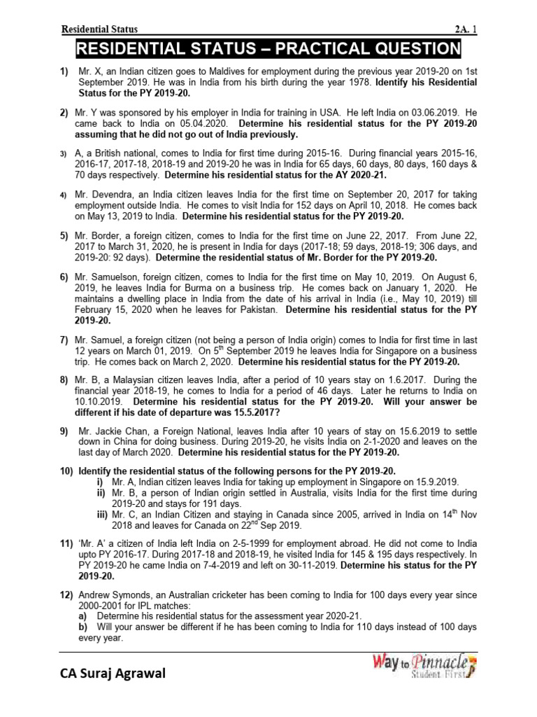 Determining Residential Status in India | PDF | Income | Income Tax