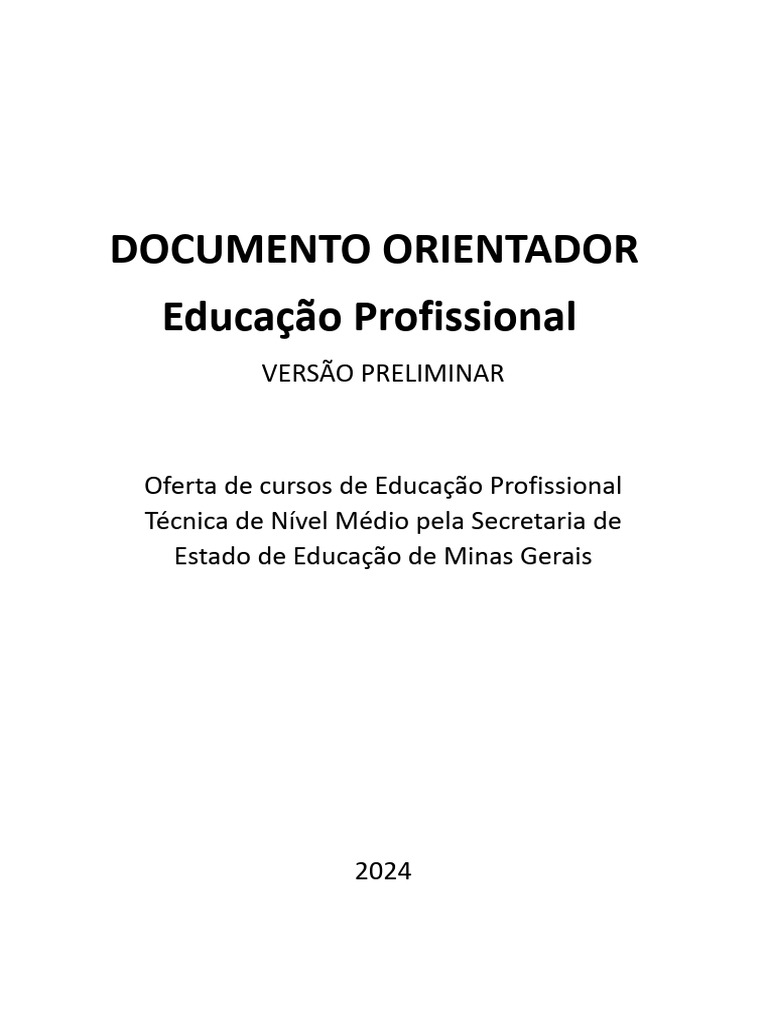 Versão Preliminar - Documento Orientador 2024 | PDF | Desenvolvimento ...