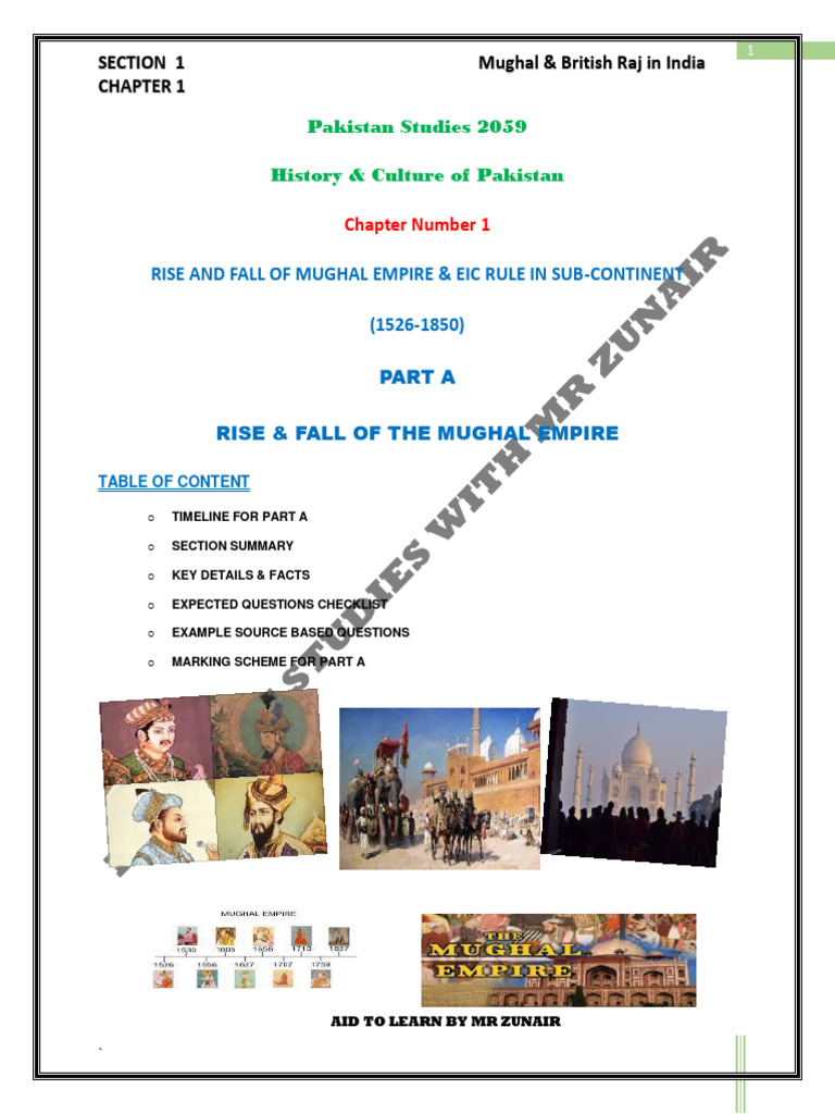 P1 Chapter 1 Mughal & British Rule in India | PDF | Mughal Empire