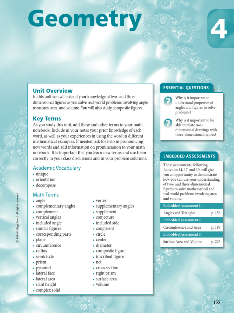 Math Workbook Unit 04 | PDF | Triangle | Area