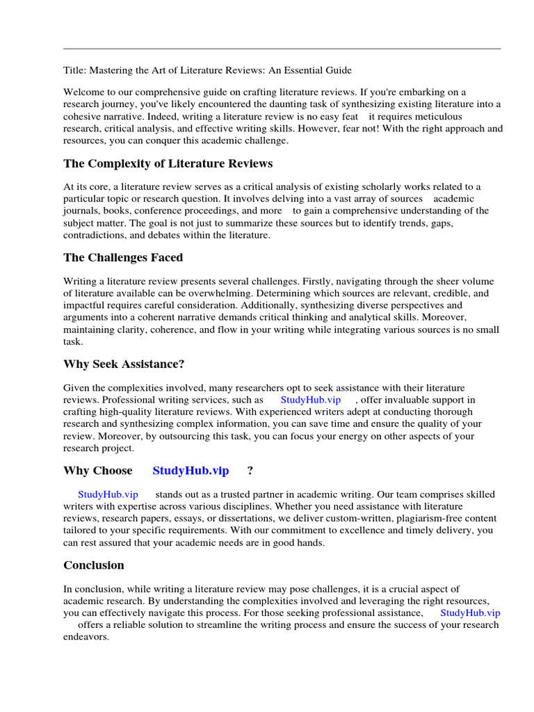 Literature of Review Example | PDF | Literature Review | Thesis