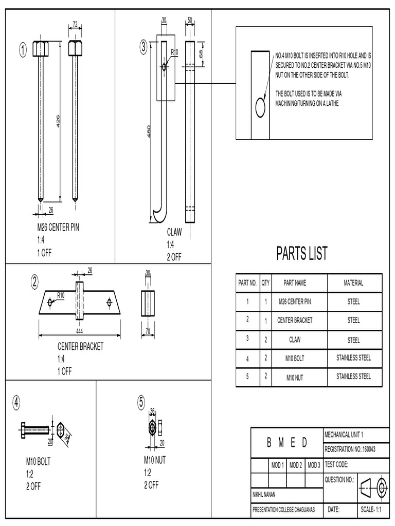 Ia Parts Sheet and List | PDF | Screw | Nut (Hardware)