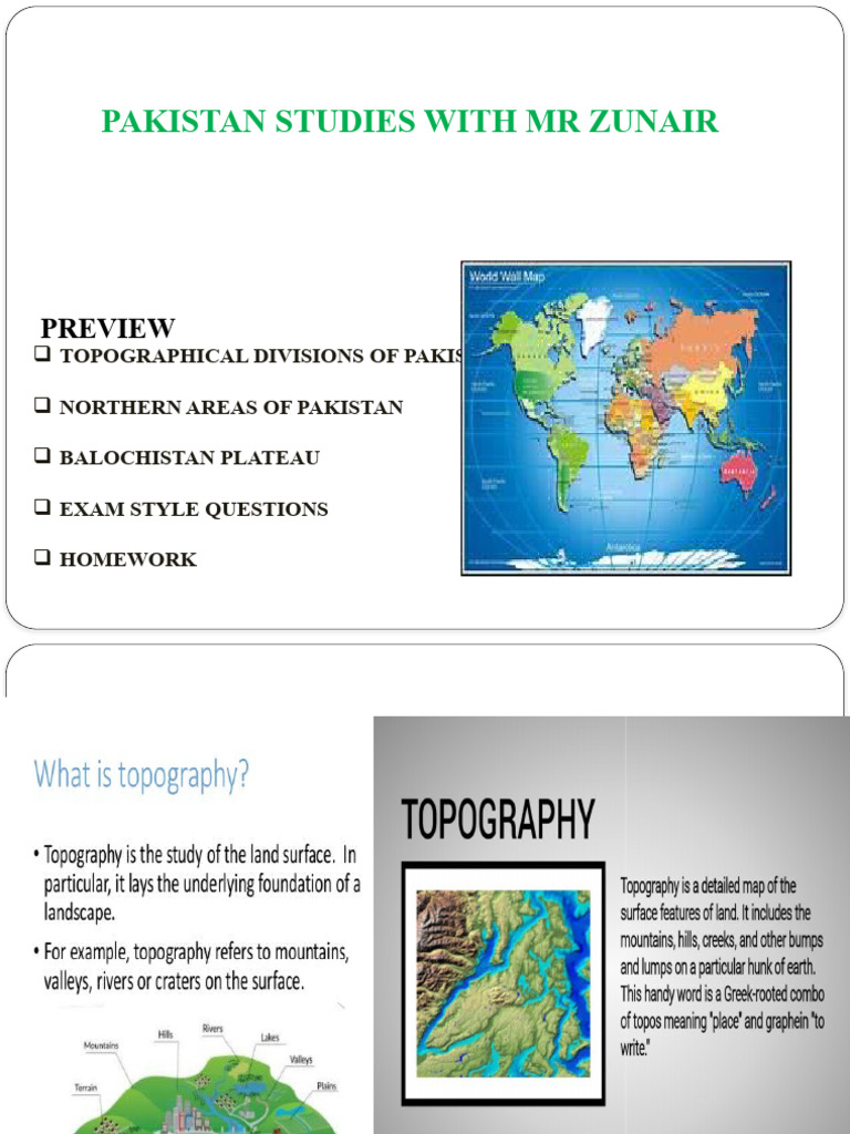 Topographical Features of Pakistan | PDF | Plateau | Earth Sciences