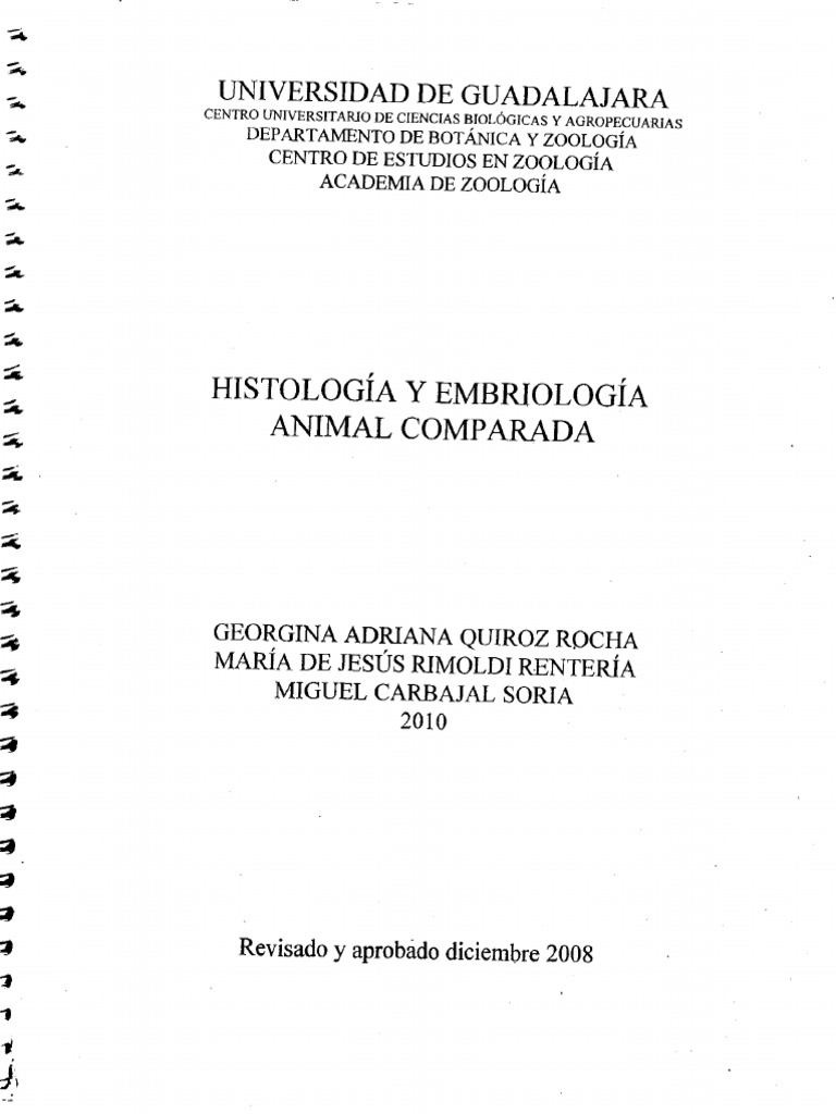 Manual de Histología y Embriología Animal | PDF