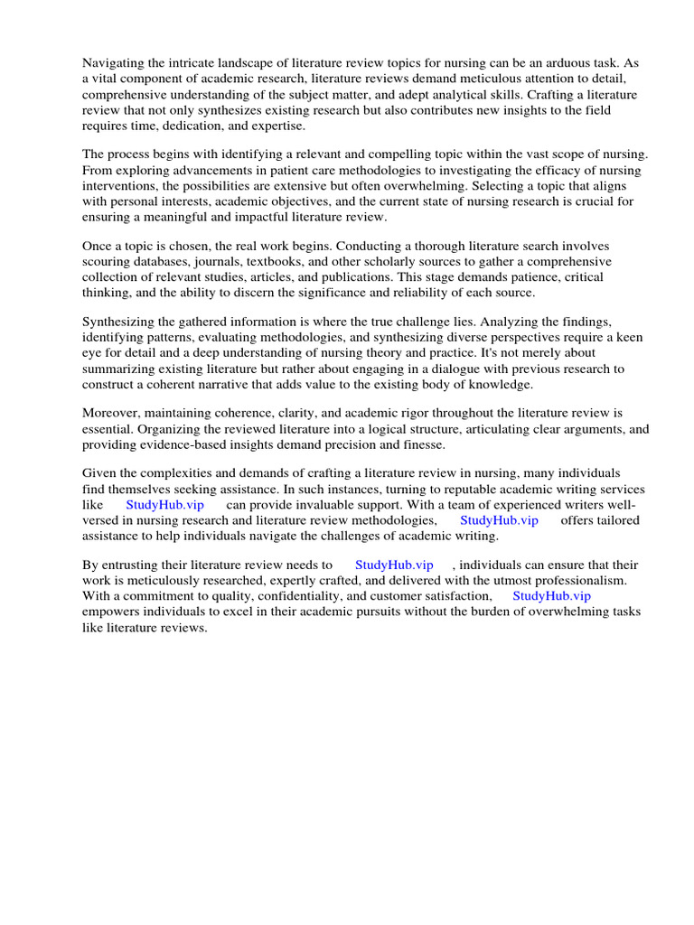 Literature Review Topics For Nursing | PDF | Nursing | Social Stigma
