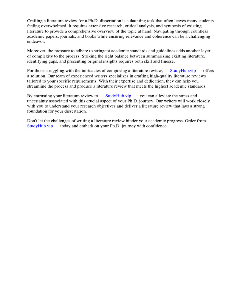 Literature Review PHD Sample | PDF | Literature Review | Methodology